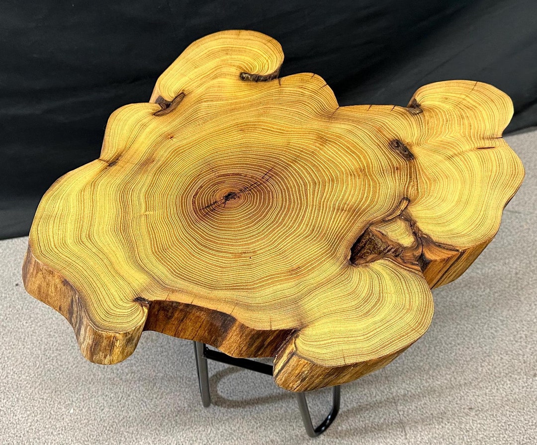 Live Edge Black Locust Side Table - 51x44 Cm - Swiss Made - Etsy