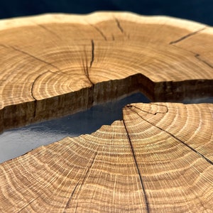 Cracked Oak Coffee Table - Cookie Slab Tree Slice - Diameter 65 Cm ...