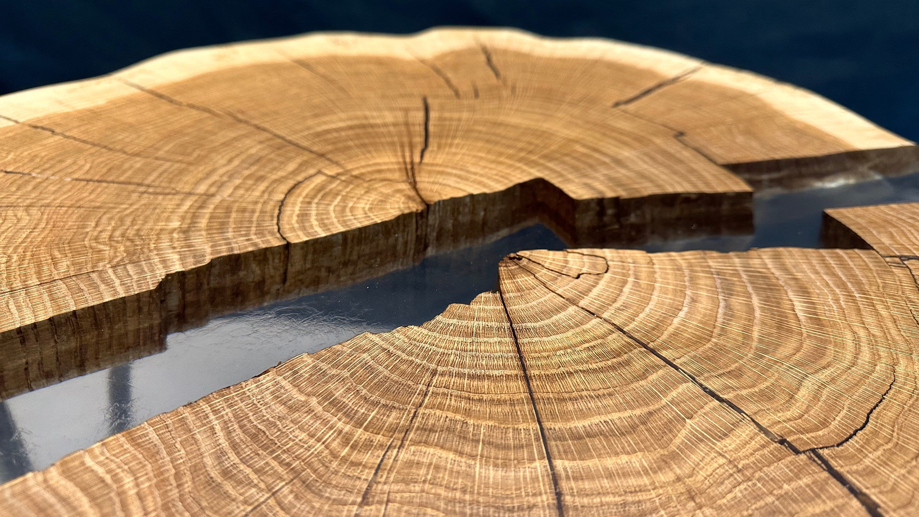 Cracked Oak Coffee Table - Cookie Slab Tree Slice - Diameter 65 Cm ...