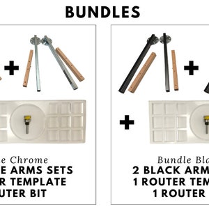 Swiveling Extension Arms for Expandable Dining Tables - Chrome or Black ...