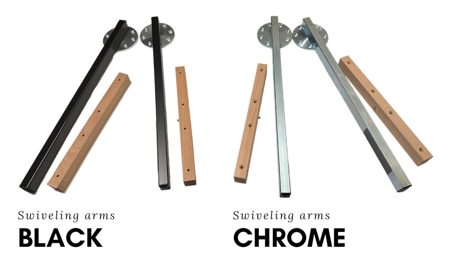 Swiveling Extension Arms for Expandable Dining Tables - Chrome or Black ...