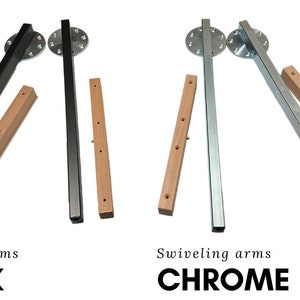 Swiveling Extension Arms for Expandable Dining Tables - Chrome or Black ...