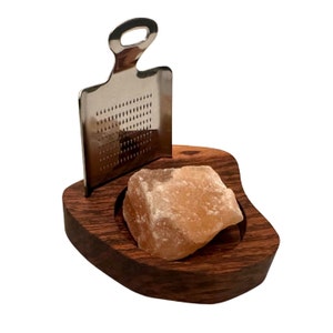 Precious Wood Salt Grater Set With Himalayan Rock – Stainless Steel ...