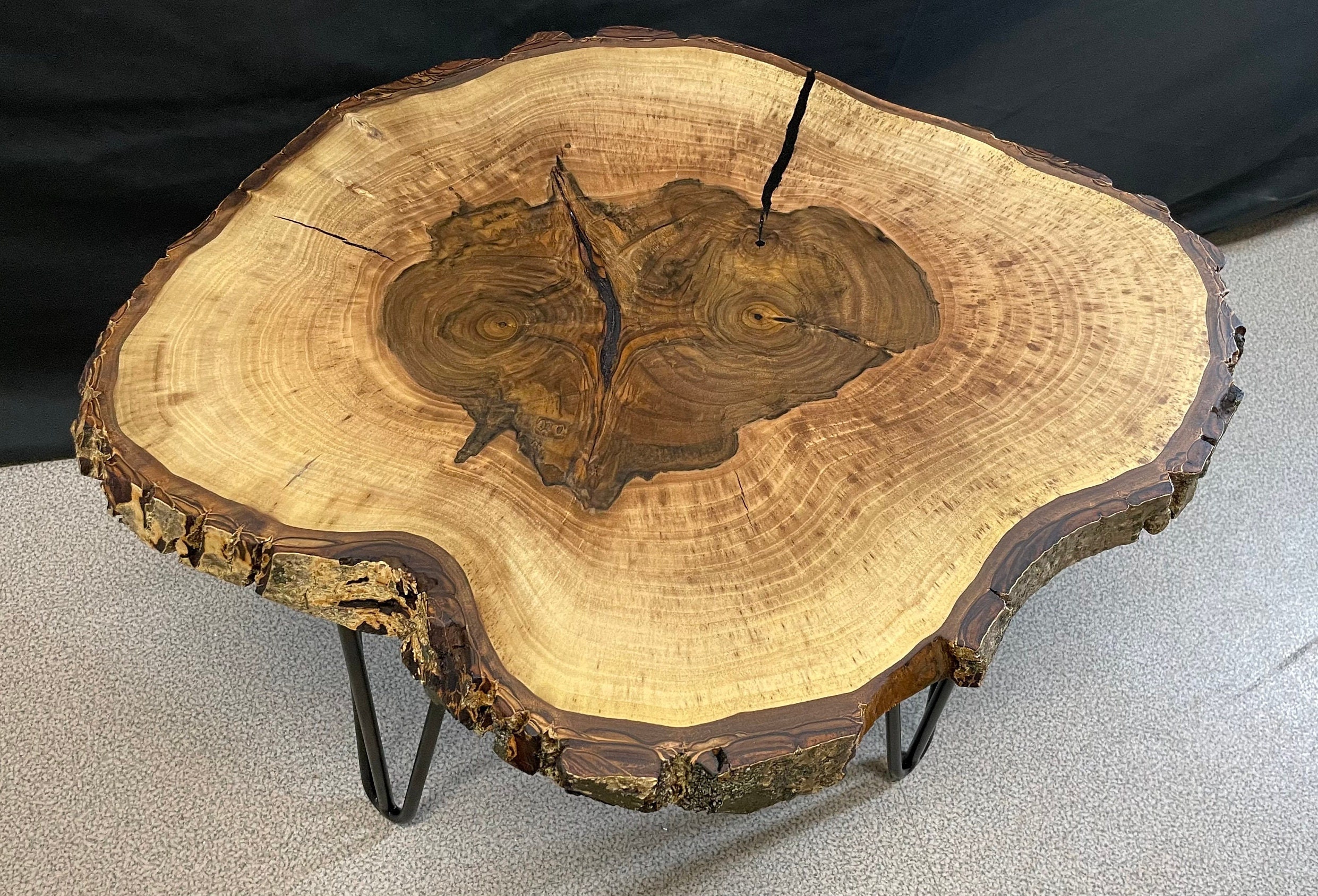 Rustic Coffee Table Out of a Beautiful Walnut Cookie Slab - Etsy
