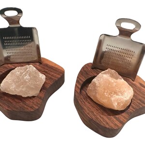 Precious Wood Salt Grater Set With Himalayan Rock – Stainless Steel ...