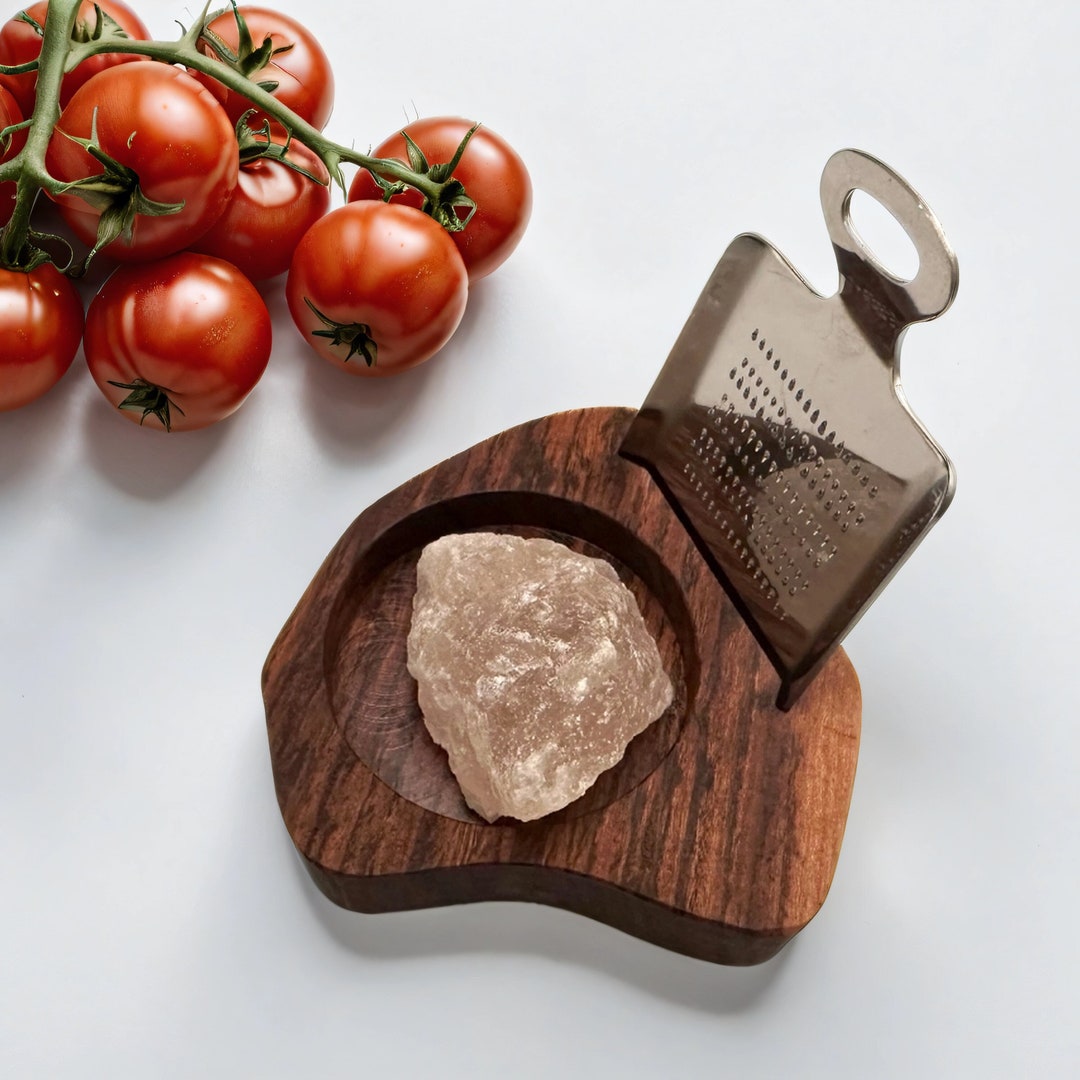 Precious Wood Salt Grater Set With Himalayan Rock – Stainless Steel ...