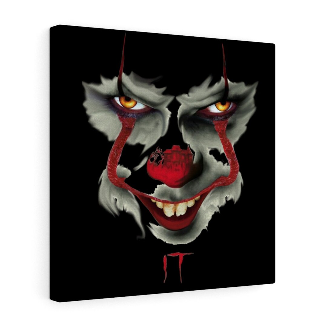Creepy Clown, Scary Movie, Halloween, Canvas Gallery Wrap - Etsy