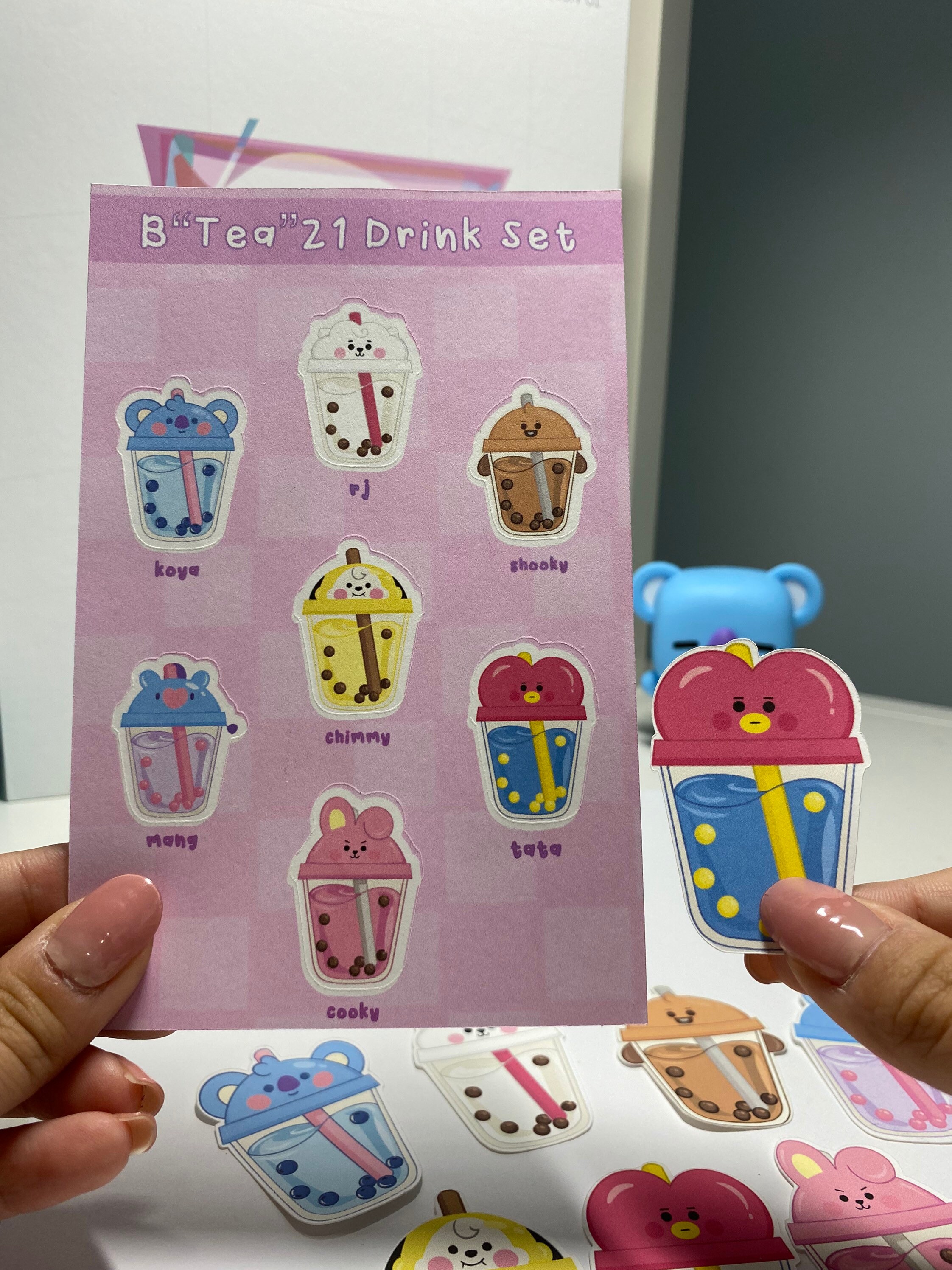 BT21 Boba Sticker Set btea21 Drink Set - Etsy Norway