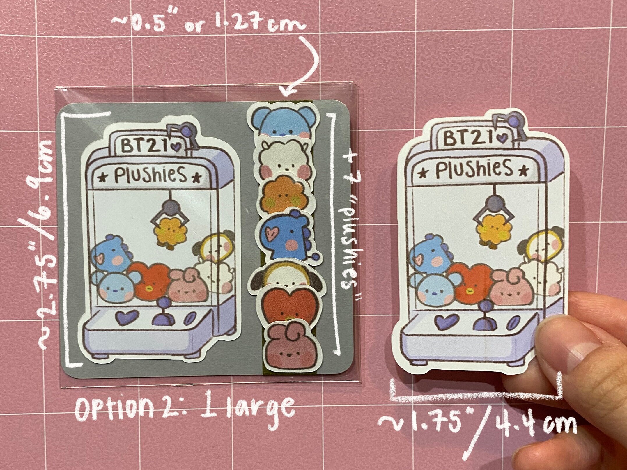 Bt21 Claw Machine Sticker Pack - Etsy