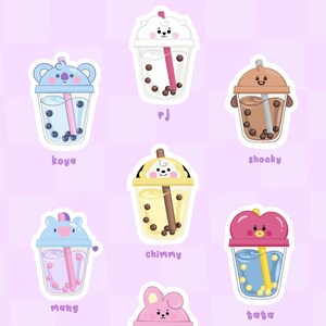 BT21 Boba Sticker Set btea21 Drink Set - Etsy Norway
