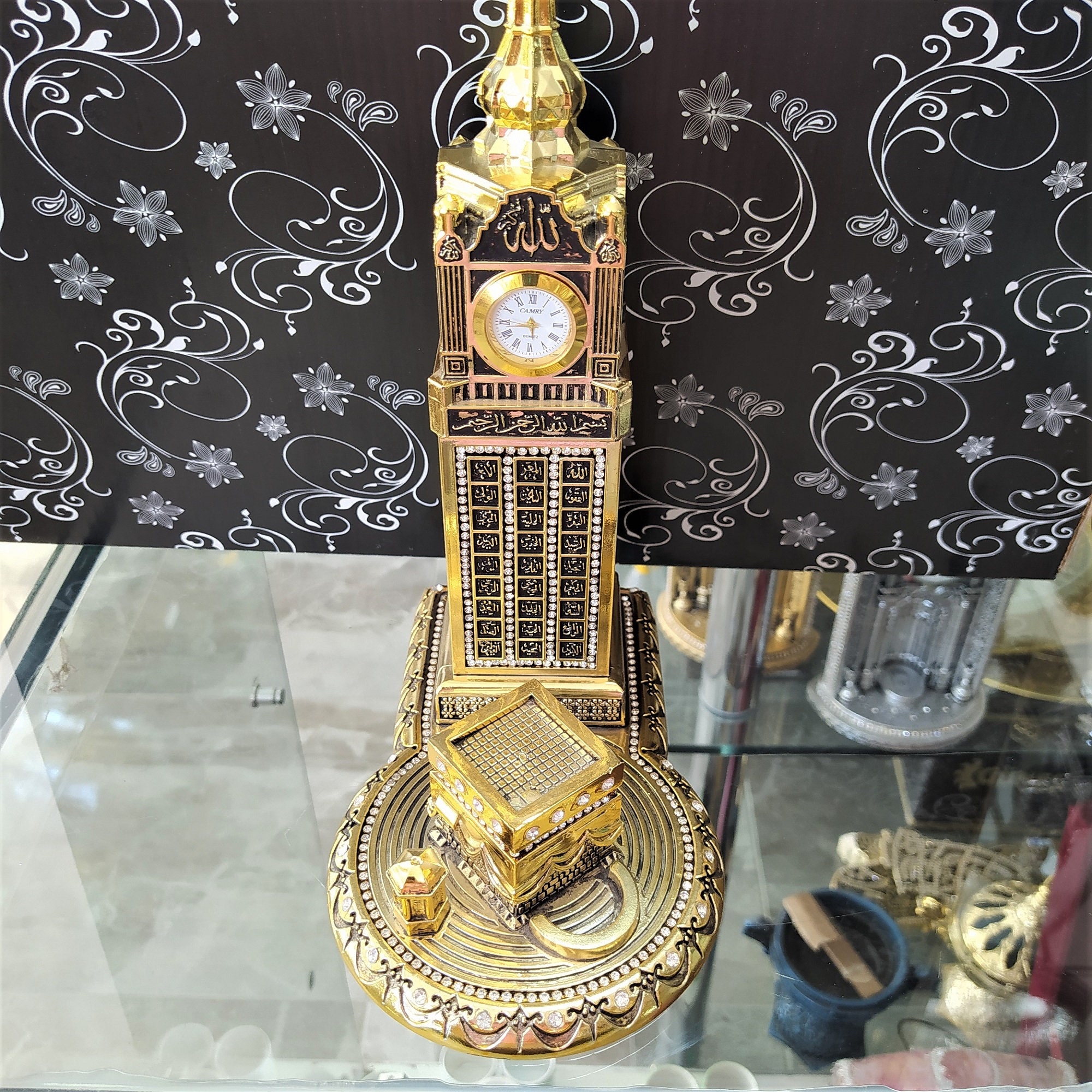 Zamzam Tower Kaaba Figurine, Zamzam Tower Desk Clock, Islamic Table ...