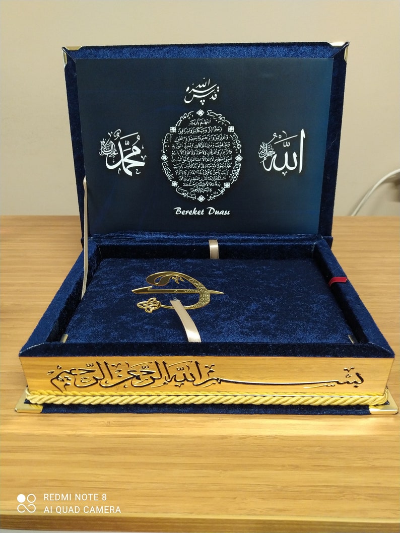 Velvet Boxed Quran Modern Islamic Design Quran Gift Set - Etsy