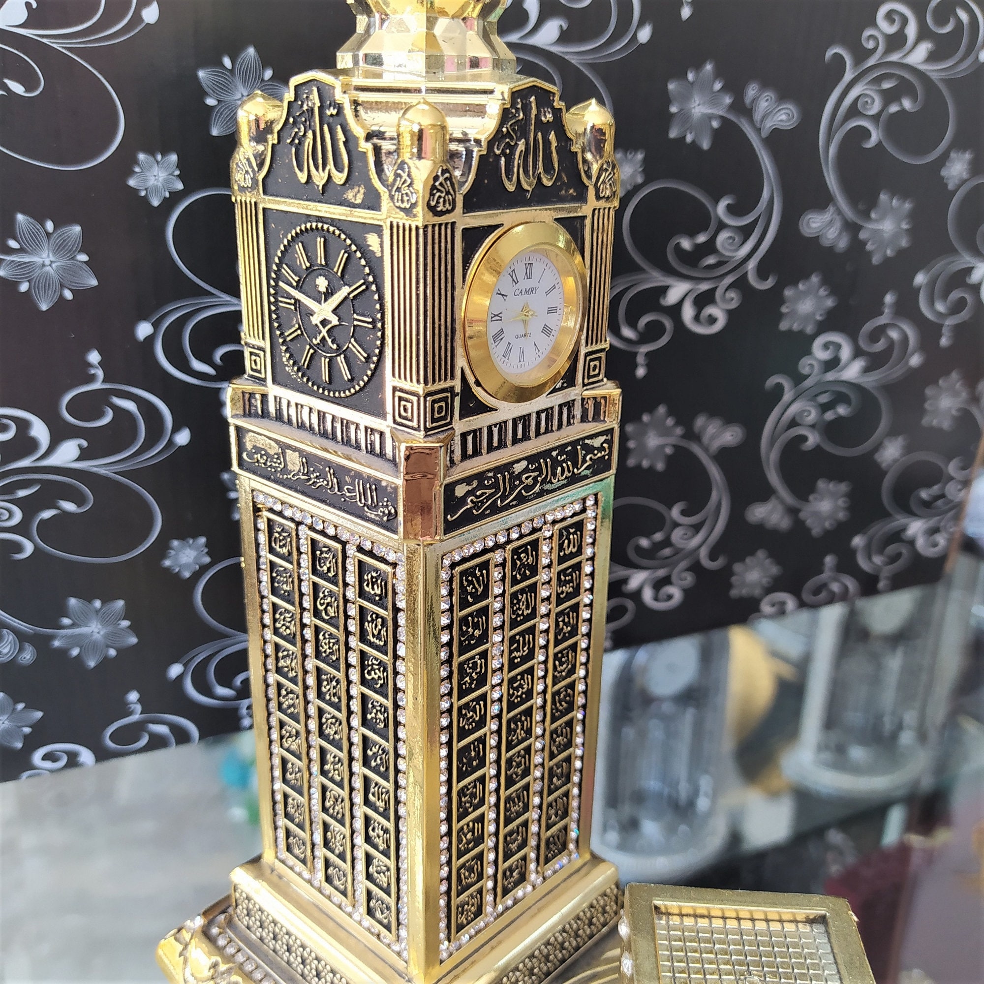 Zamzam Tower Kaaba Figurine, Zamzam Tower Desk Clock, Islamic Table ...
