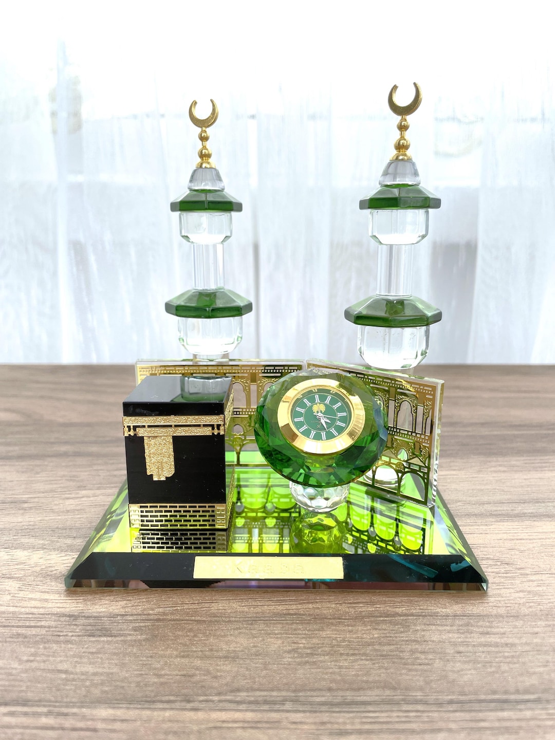 Crystal Kaaba Table Clock Decor, Gift for Muslim, Islamic Office Decor ...