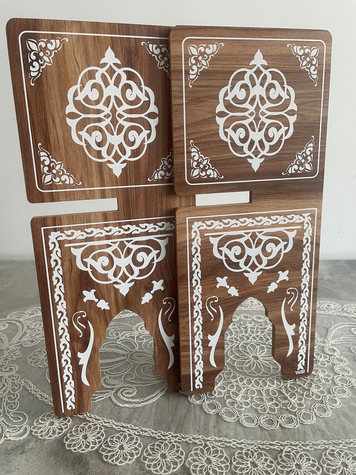Carved Wooden Lectern, Portable Holy Quran Reading Desk, Book Reading ...