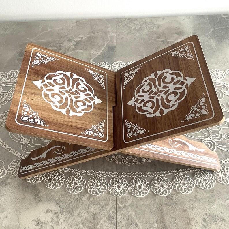 Carved Wooden Lectern, Portable Holy Quran Reading Desk, Book Reading ...