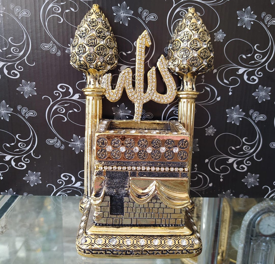 Asma Ul Husna Written on Kaaba Figurine, Kaaba Desk Decor, Asma Ul ...