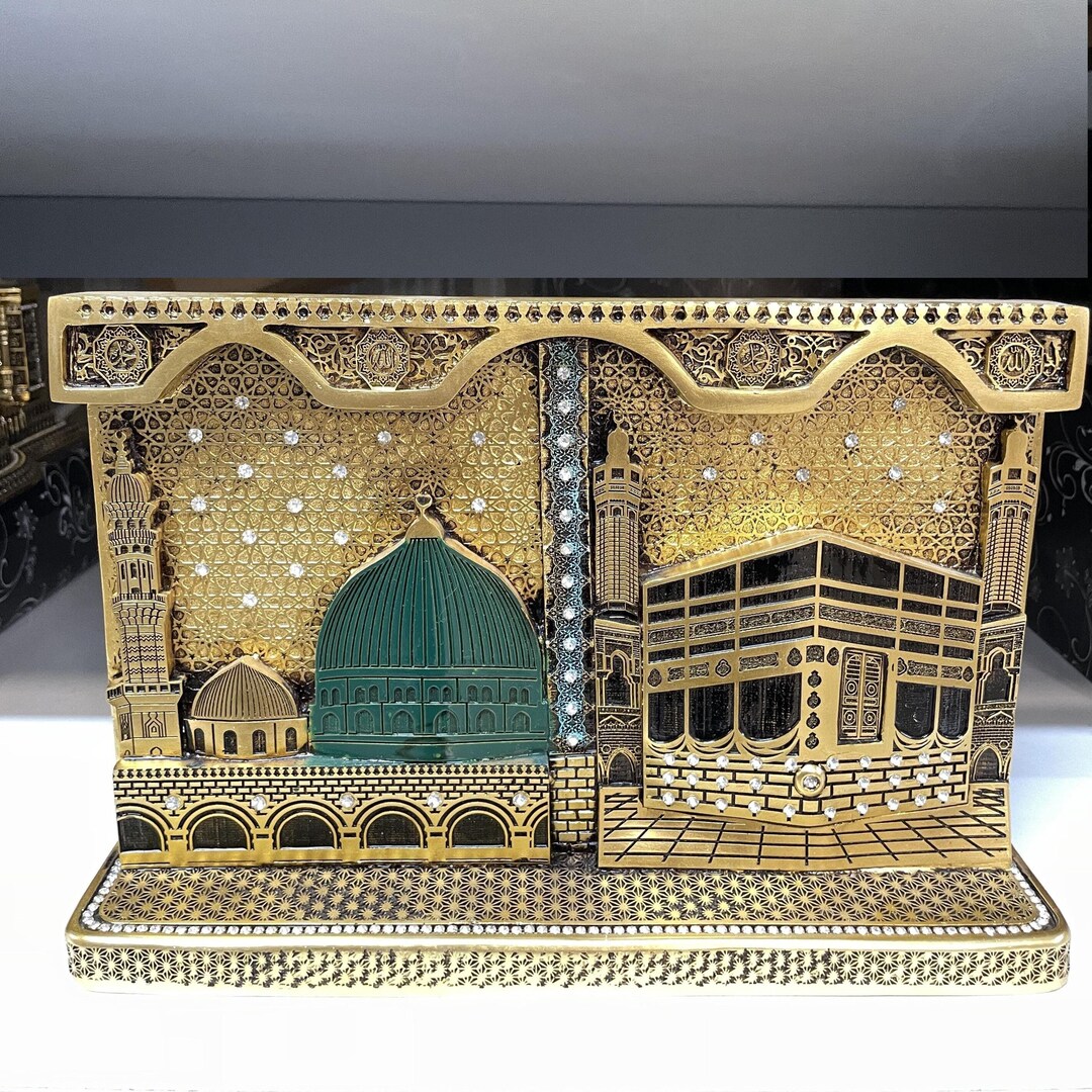 Kaaba and Masjid Nabawi Table Decor, Gift for Muslim, Kaaba Desk Decor ...