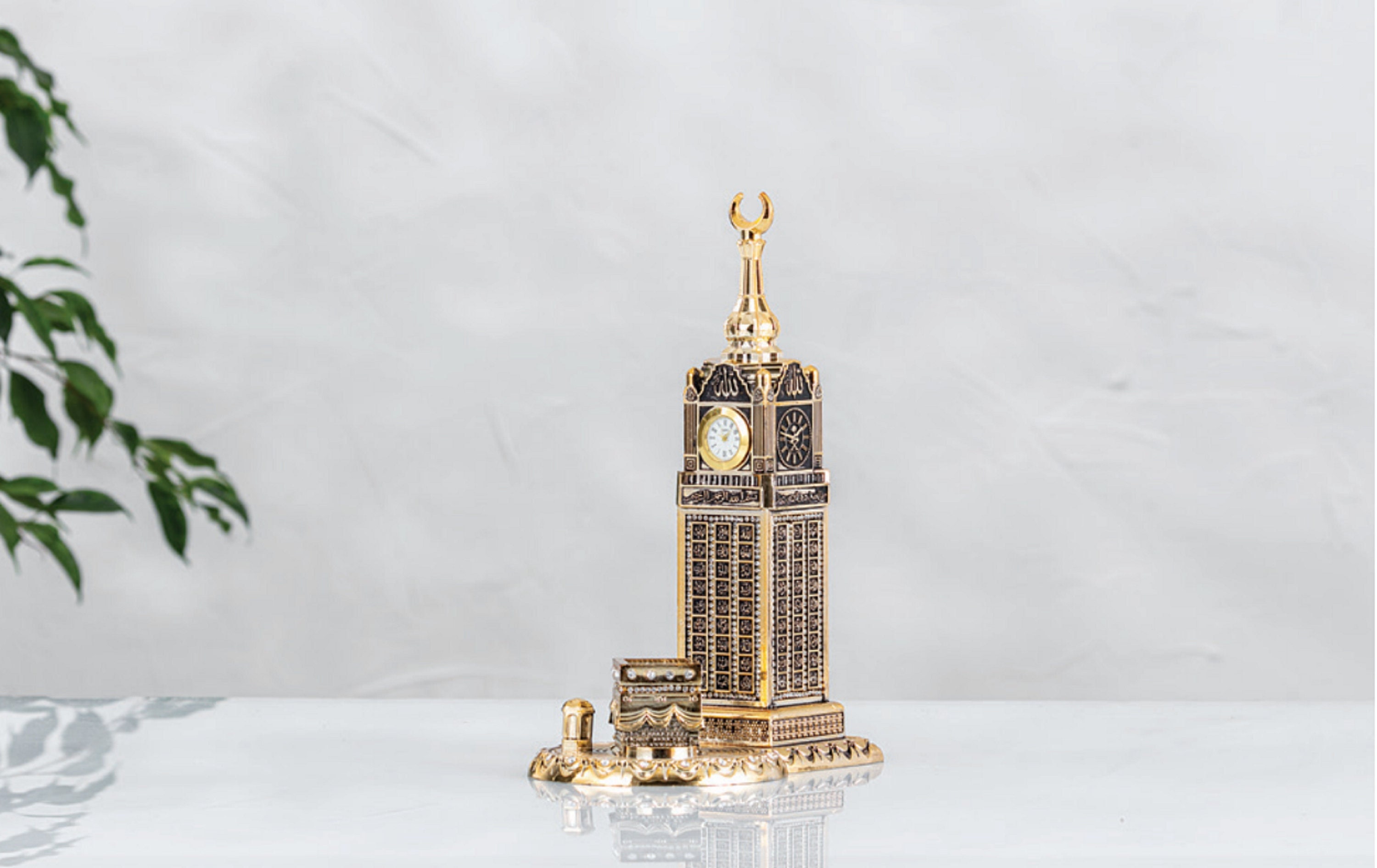 Zamzam Tower Kaaba Figurine, Zamzam Tower Desk Clock, Islamic Table ...