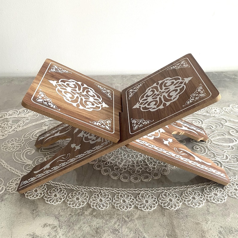 Carved Wooden Lectern, Portable Holy Quran Reading Desk, Book Reading ...
