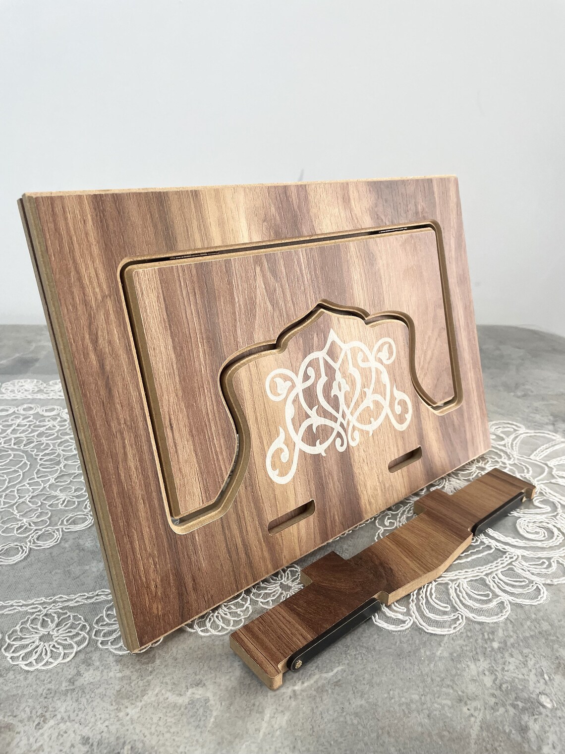 Portable Holy Quran Reading Desk, Book Reading Stand, Wooden Tablet ...