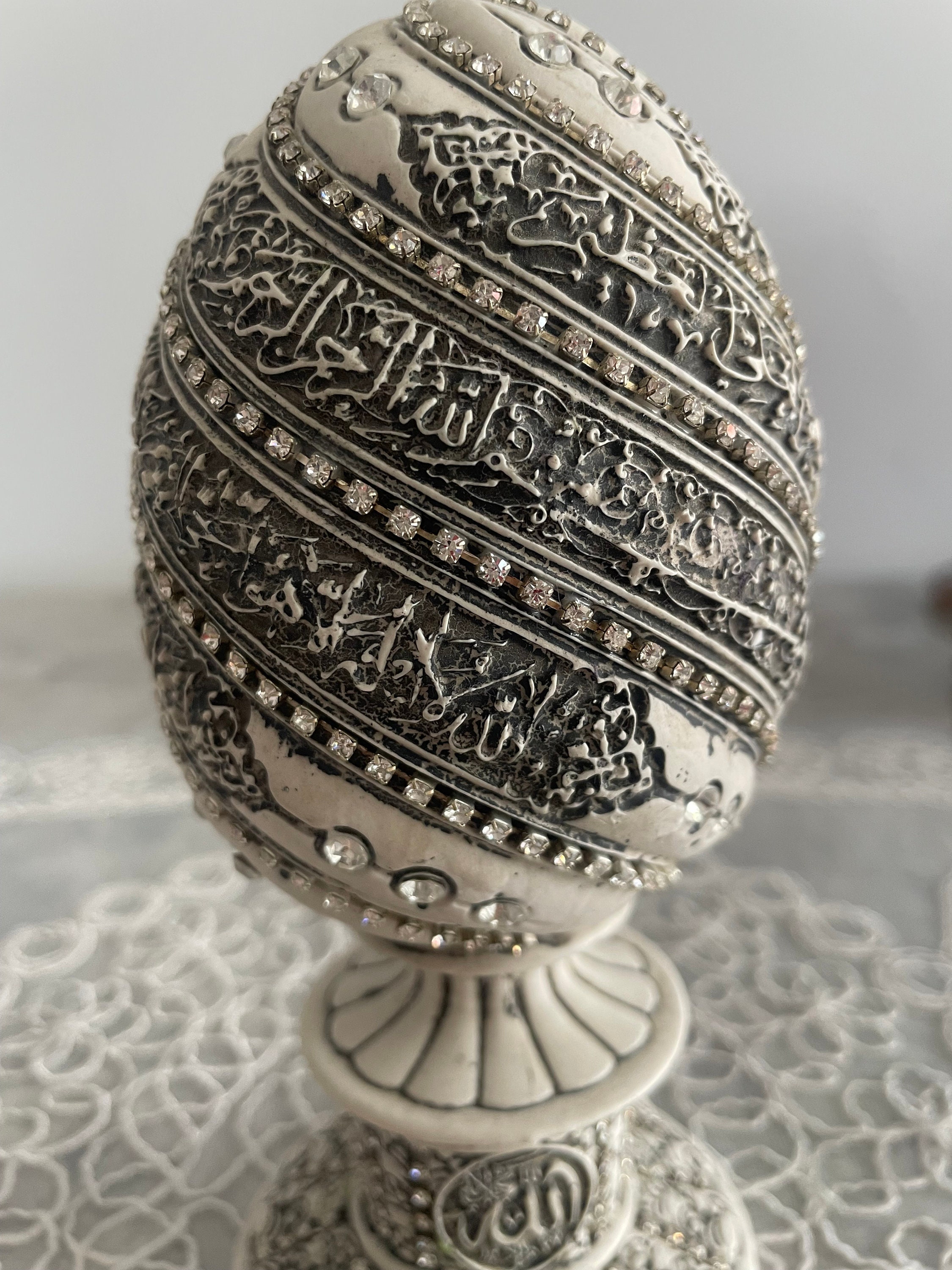 Ayat Ul Kursi Pine Cone Figurine, Islamic Desk Decor, Muslim Meaningful ...