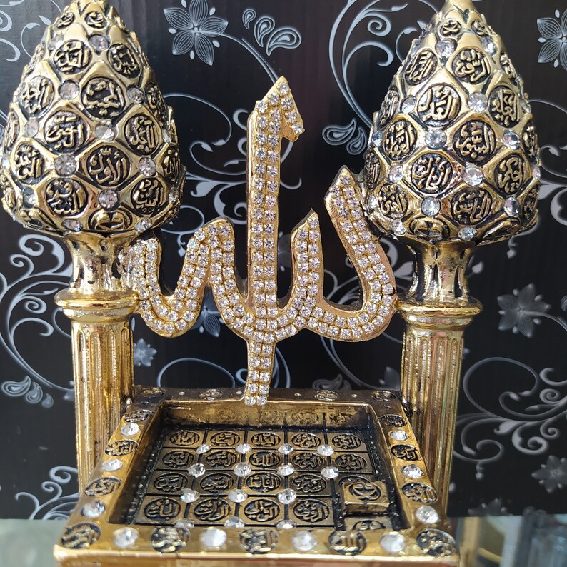 Buy Asma Ul Husna Written on Kaaba Figurine, Kaaba Desk Decor, Asma Ul ...