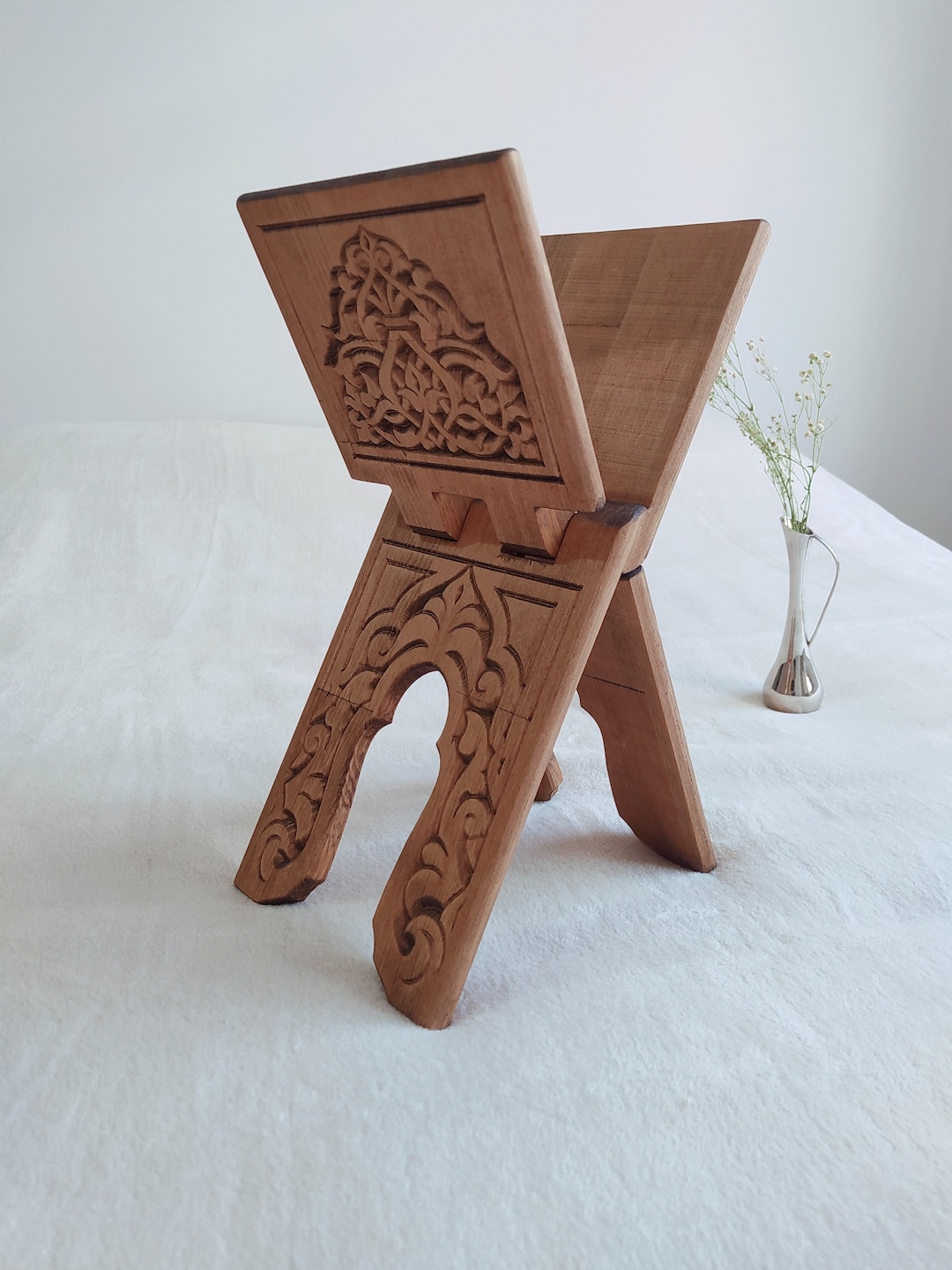 Carved Wooden Lectern, Portable Holy Quran Reading Desk, Book Reading ...
