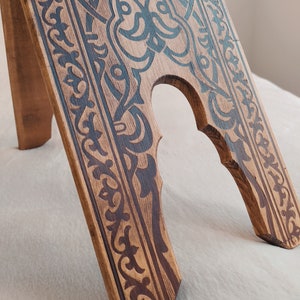 Portable Holy Quran Reading Desk, Book Reading Stand, Carved Wooden ...
