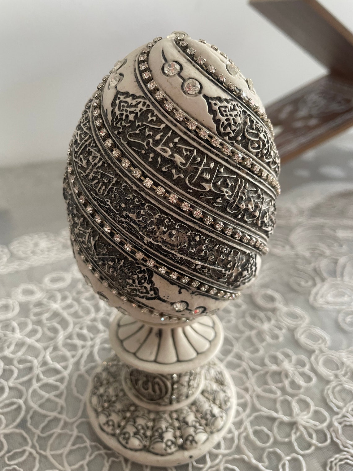 Ayat Ul Kursi Pine Cone Figurine, Islamic Desk Decor, Muslim Meaningful ...