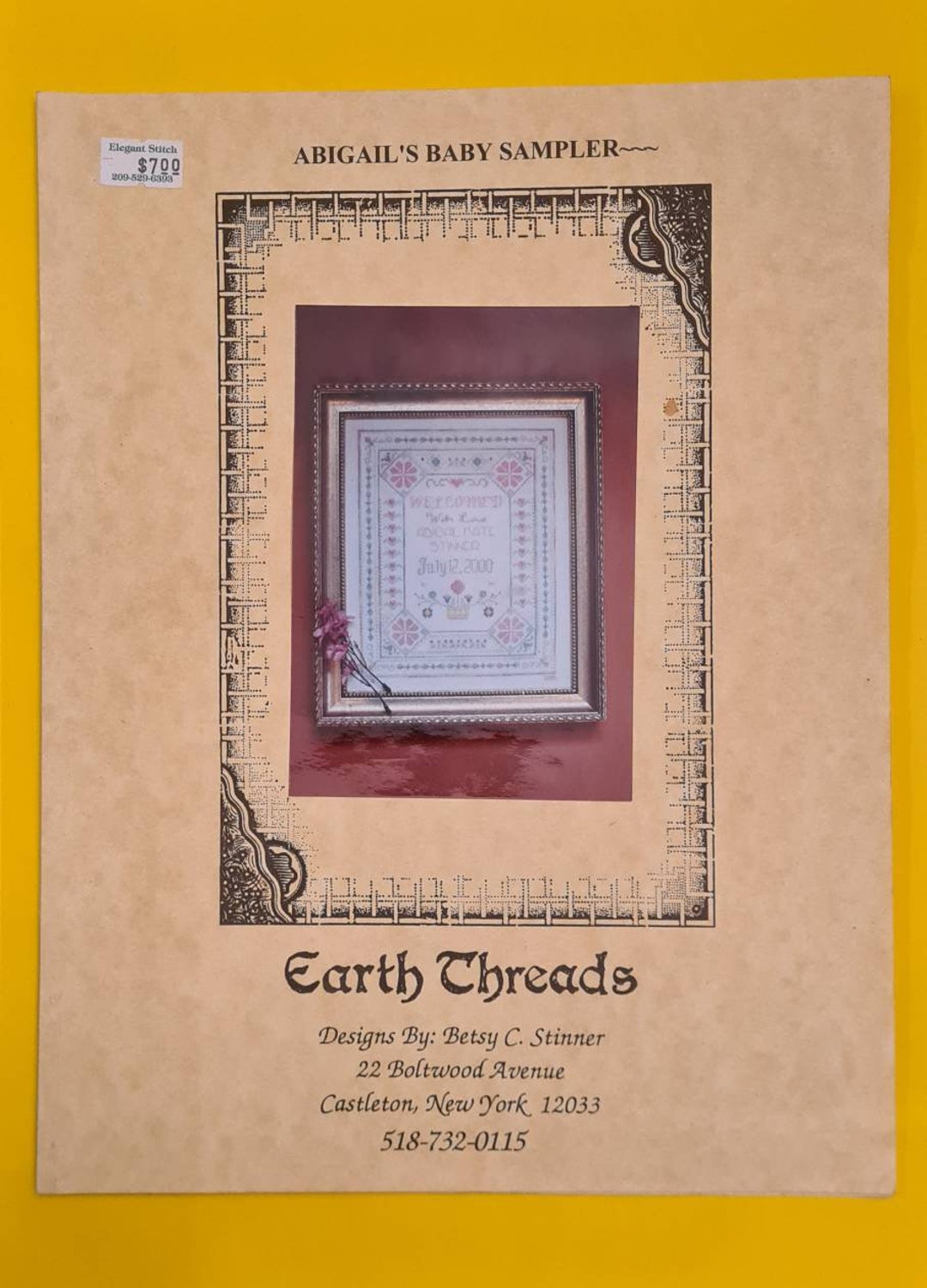 Earth Threads Baby Sampler Cross Stitch Pattern Leaflet 2001 - Etsy