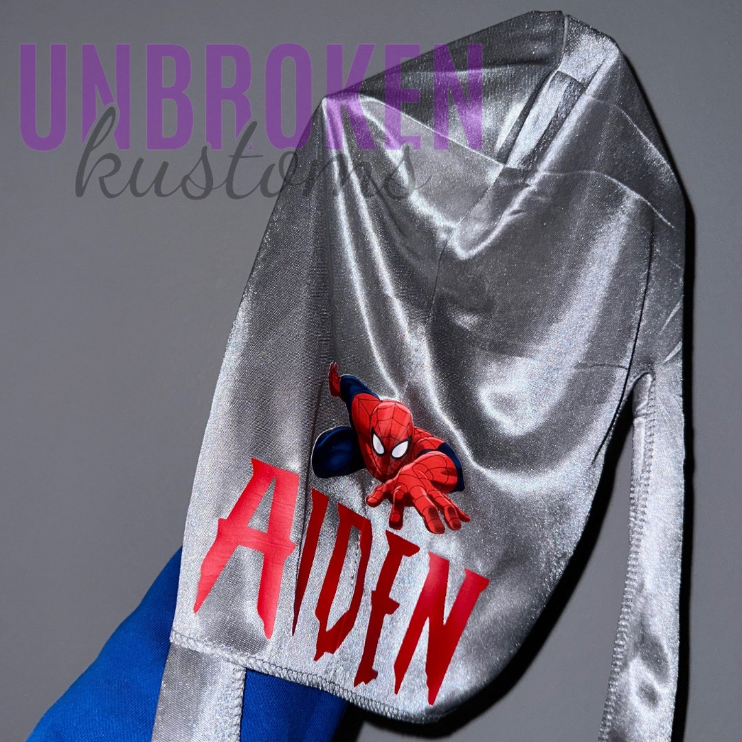 Custom Spider Themed Kids Durag, Custom Boys Durag, Custom Boy Silky ...
