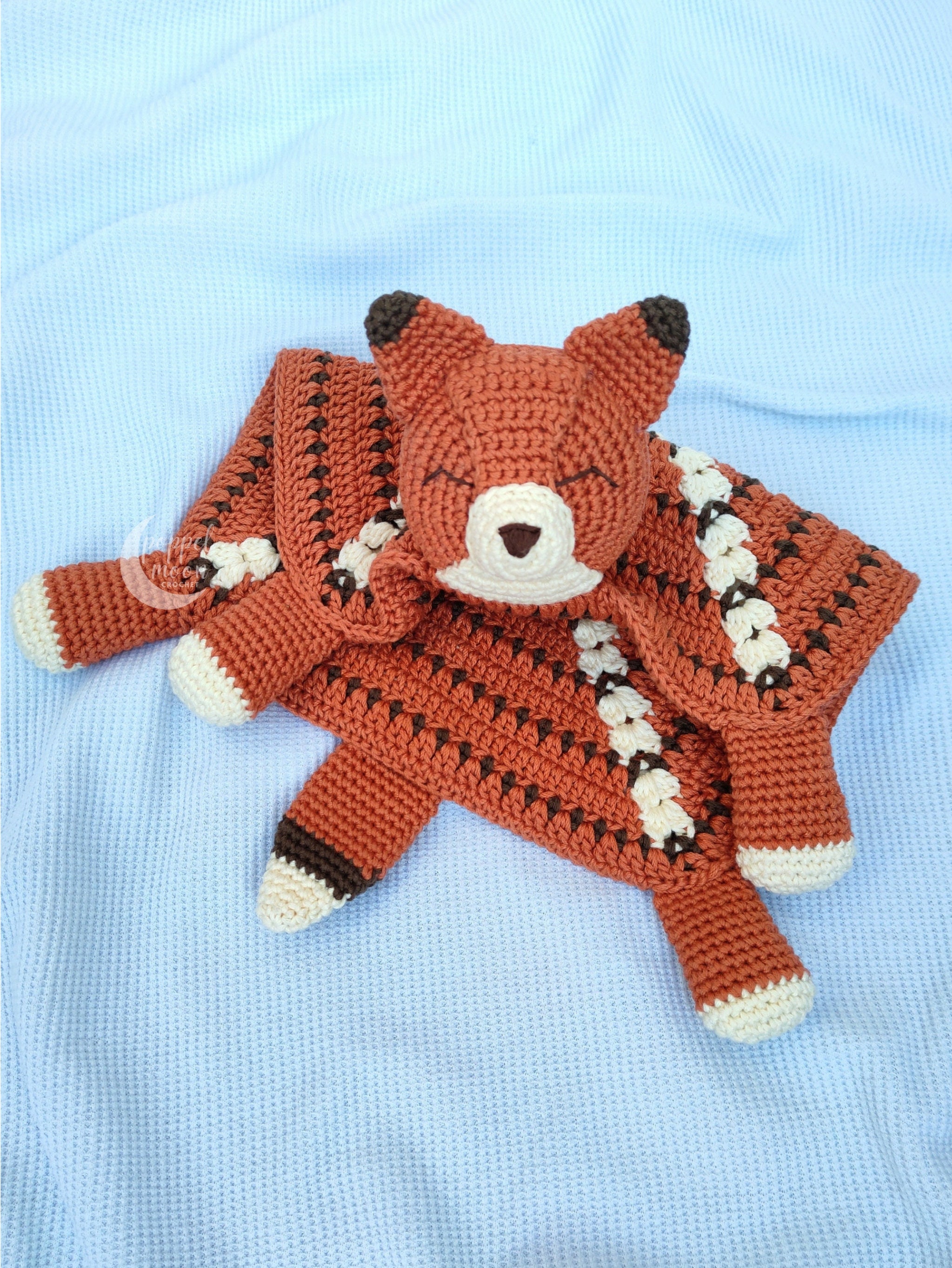 Crochet Lovey Pattern Sleepy Fox Security Blanket PDF - Etsy