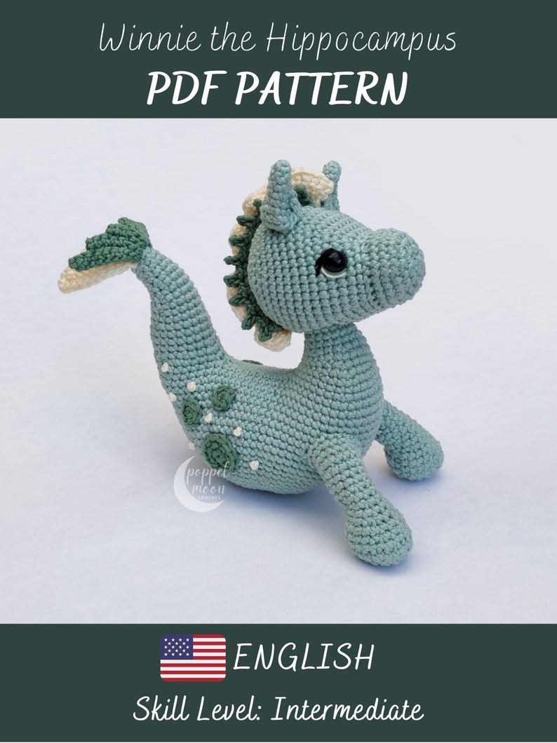 Hippocampus Crochet Pattern Fantasy Amigurumi Pattern Sea - Etsy