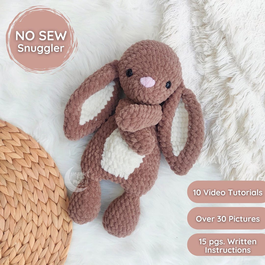 NO SEW Bunny Snuggler Crochet Pattern, Advanced Beginner / Intermediate ...
