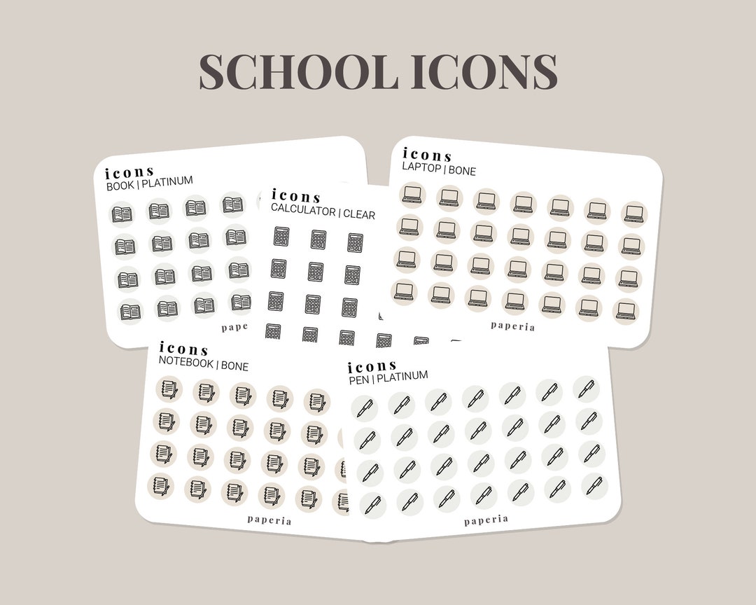 Single Icons - School - Minimal Planner Stickers - 3" X 4" Sticker ...