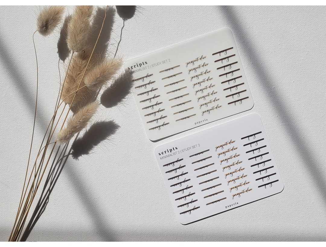 BYE BYE Scripts Conjunto de estudo 2 Adesivos de planejador mínimo ...