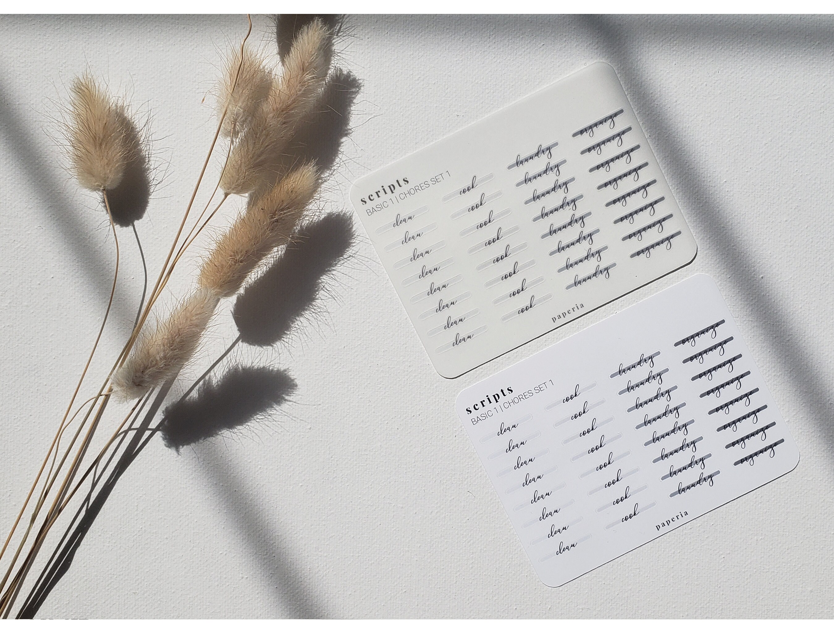 BYE BYE Scripts Chores Set 1 Minimal Planner Stickers - Etsy Canada