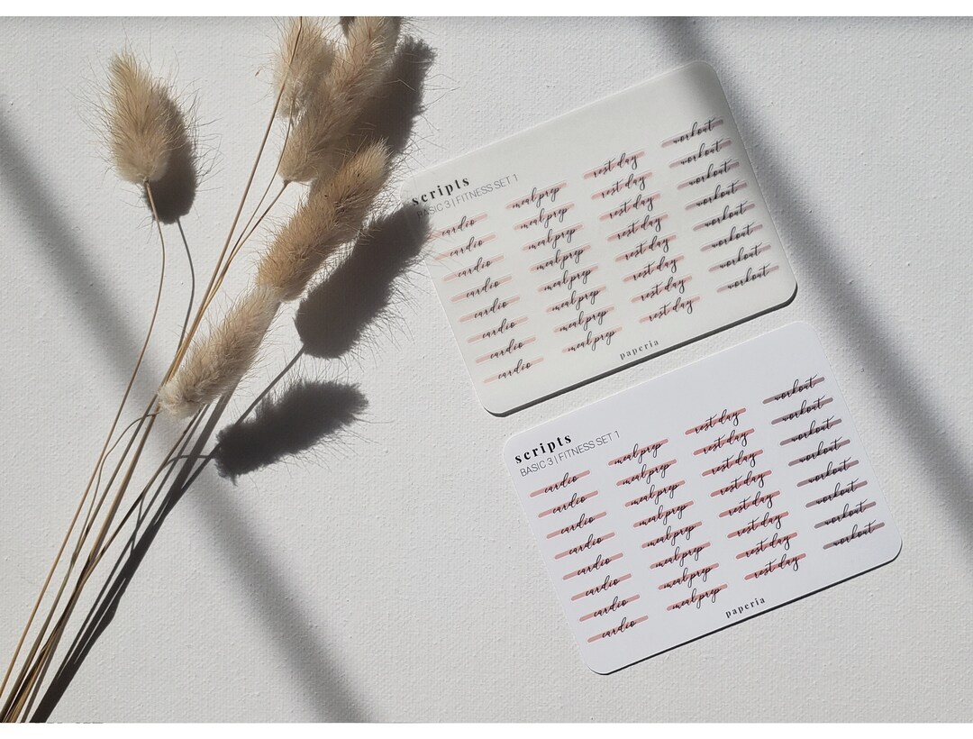 BYE BYE Scripts Fitness Set 1 Minimal Planner Stickers Minimalist ...