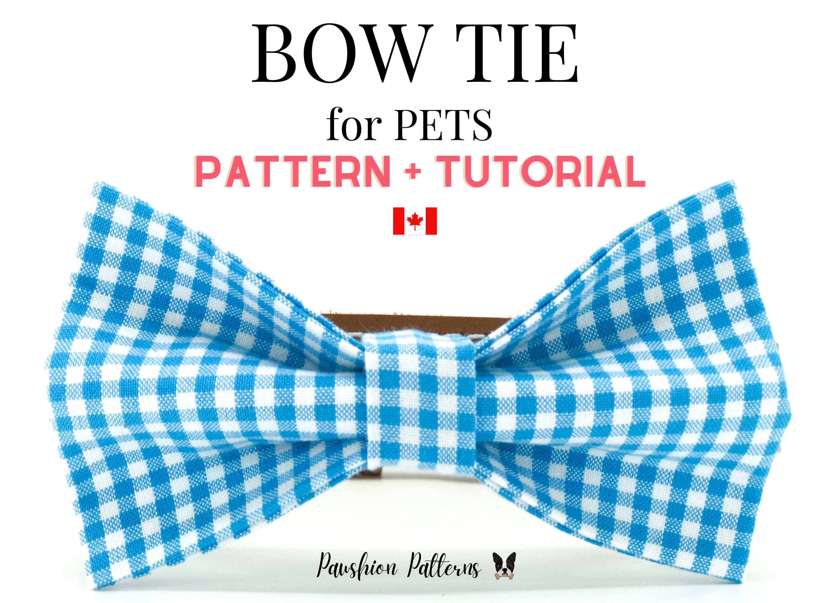 Dog Bowtie Pattern With Elastic Printable PDF Pattern DIY Dog Bow Tie 