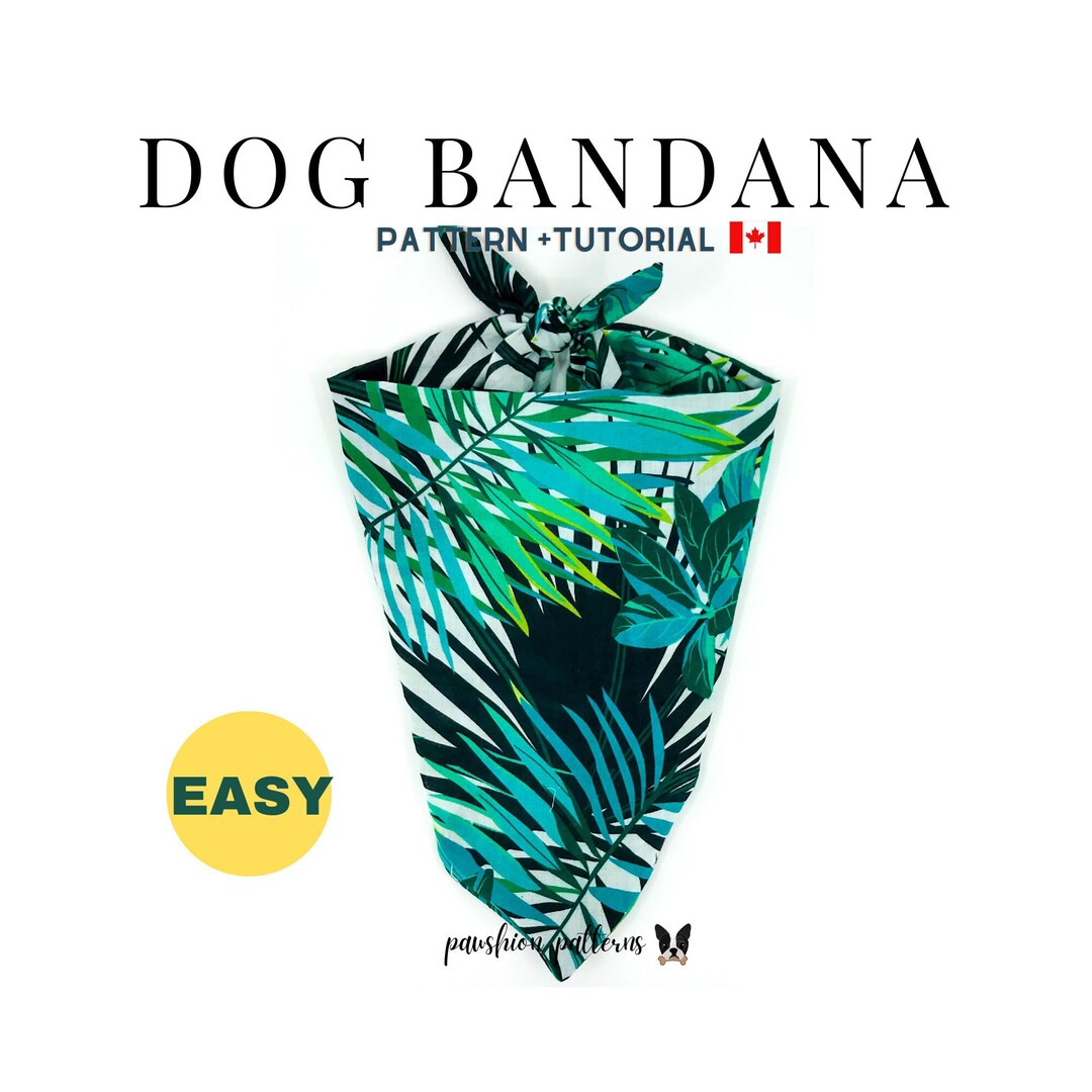 Dog Bandana PDF Sewing Pattern Tutorial/tie On/pet/cat/5 Sizes /digital ...