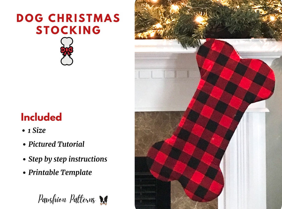 Dog Bone Christmas Stocking Sewing Pattern/ PDF Sewing | Etsy