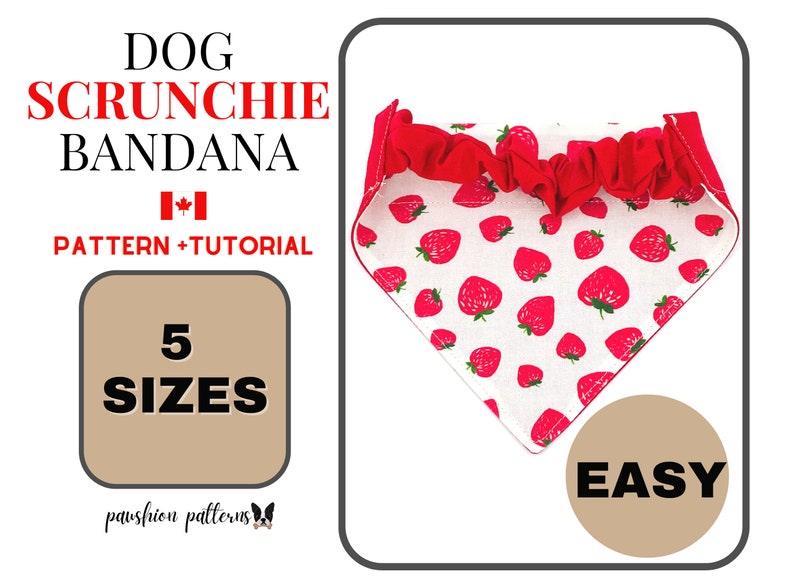 Scrunchie Dog Bandana PDF Sewing Pattern - Etsy