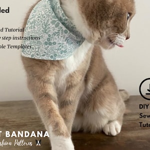 Cat Bandana Sewing Pattern/pet Bandana Sewing Pattern/ PDF Sewing ...