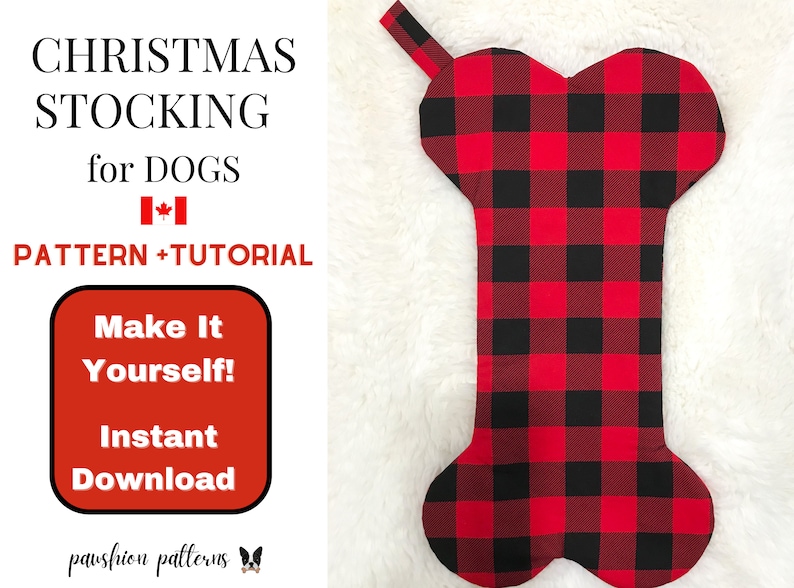 Dog Bone Christmas Stocking Sewing Pattern/ PDF Sewing | Etsy