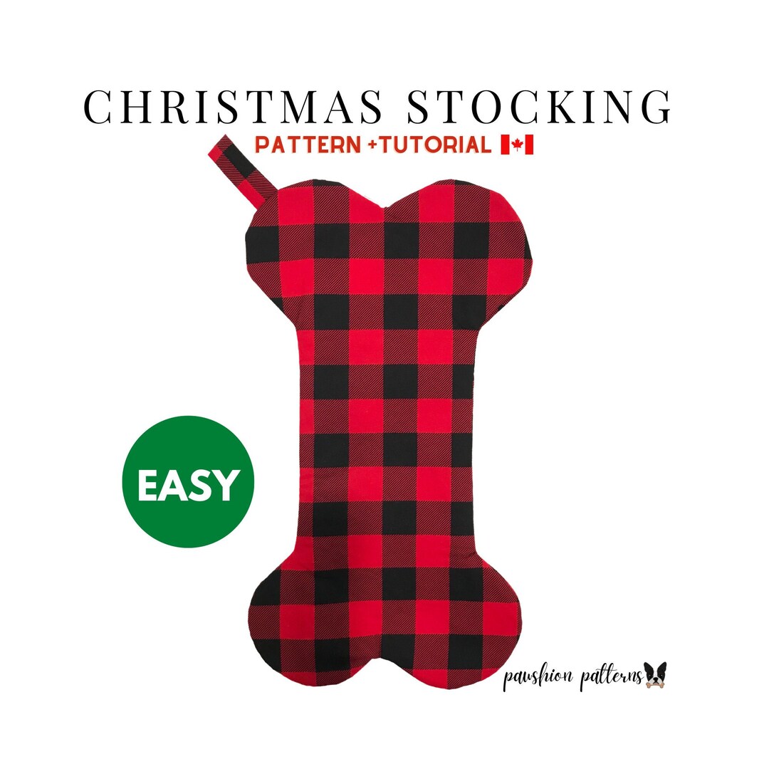 Dog Bone Christmas Stocking Sewing Pattern/ PDF Sewing Tutorial for Dog ...