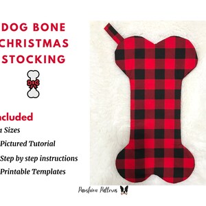Dog Bone Christmas Stocking Sewing Pattern/ PDF Sewing Tutorial for Dog ...