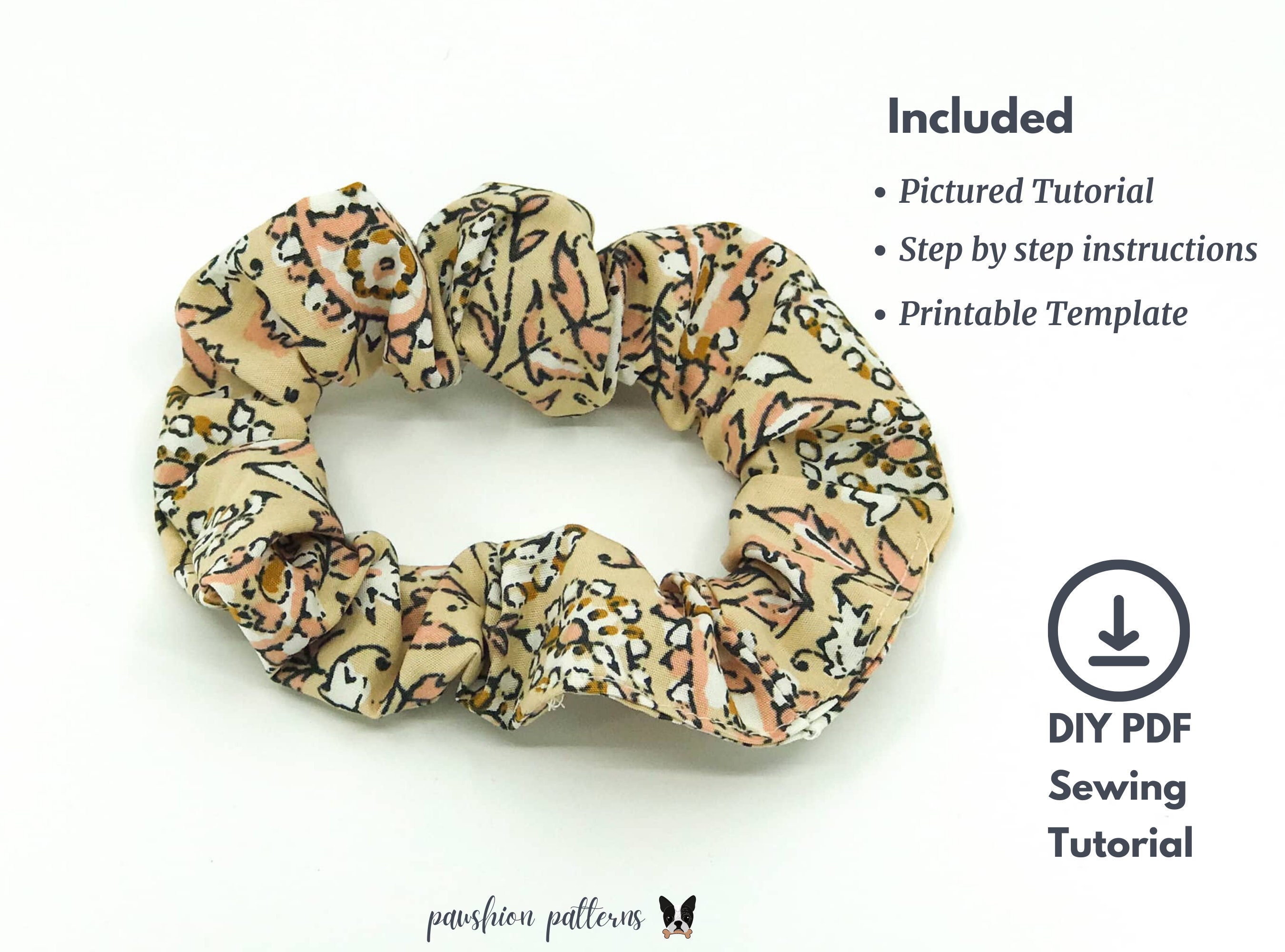 Scrunchie Sewing Pattern / Match With Dog Bandana/pdf Sewing - Etsy
