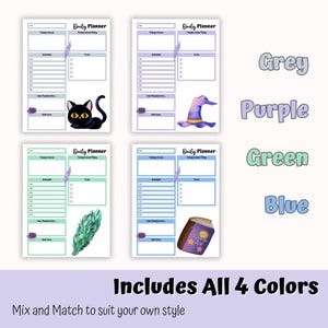 Printable Planner | Wiccan Theme | Daily Pages | 30 Magical and Cute ...