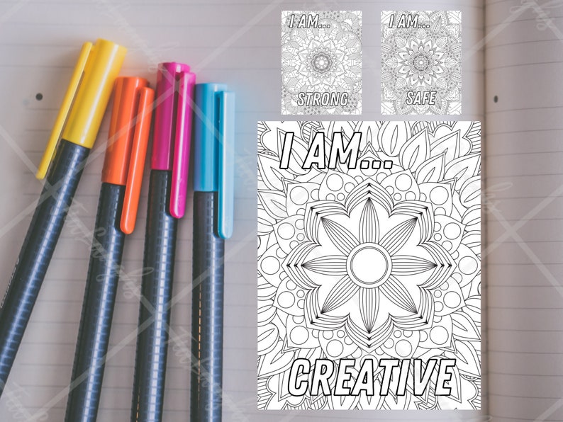 I AM Coloring Pages Positive Sayings Coloring Sheets for - Etsy
